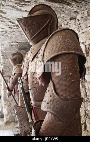 Detail of an old rusty medieval armor Stock Photo - Alamy