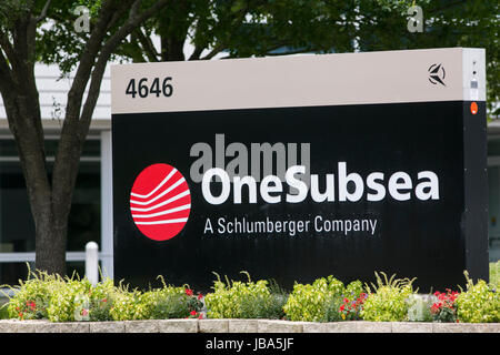 A logo sign outside of the headquarters of OneSubsea in Houston, Texas ...