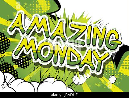 Monday - Comic book style word on abstract background Stock Vector ...