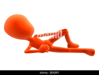3D digital render of an abstract resting figure with opened arms ...