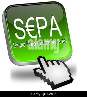 Sepa Single Euro Payments Area on a blue cube with european flag Stock ...