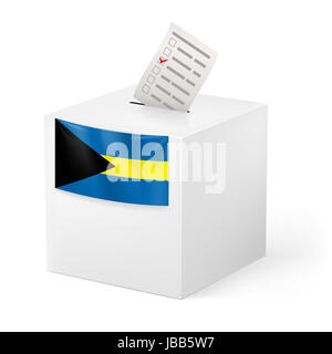 Election in Commonwealth of the Bahamas: ballot box with voting paper ...