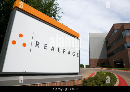 A logo sign outside of the headquarters of RealPage in Richardson ...
