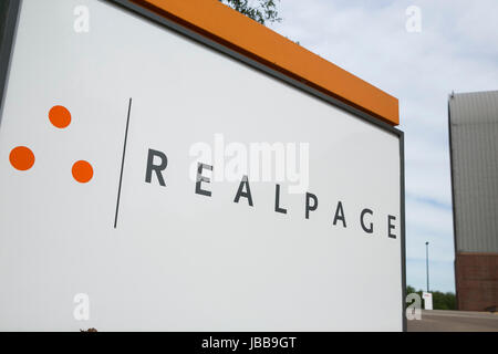 A logo sign outside of the headquarters of RealPage in Richardson ...