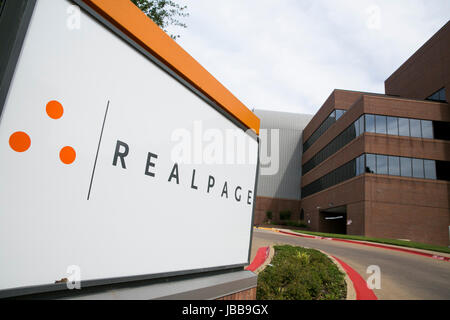 A logo sign outside of the headquarters of RealPage in Richardson ...
