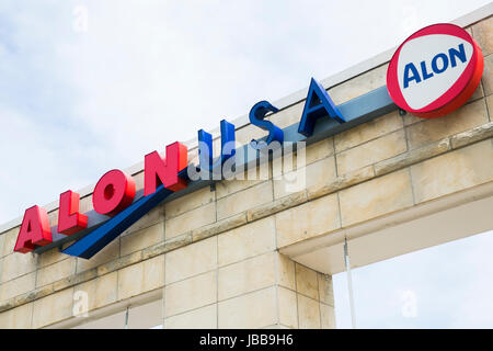 A logo sign outside of the headquarters of ALON USA Energy, Inc., in ...
