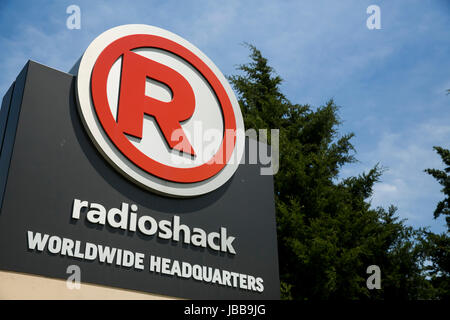 A logo sign outside of the headquarters of RadioShack in Fort Worth ...