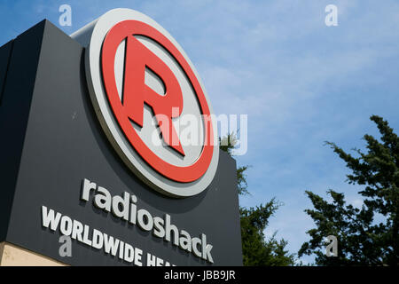 A logo sign outside of the headquarters of RadioShack in Fort Worth ...