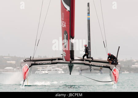 The Great Sound, Bermuda. 10th June 2017. Emirates Team New Zealand ...