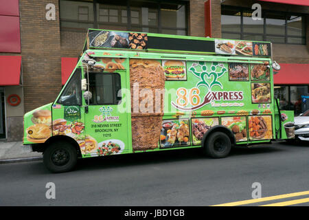 A colourful van selling fast food at a dock on Vancouver Island Stock ...