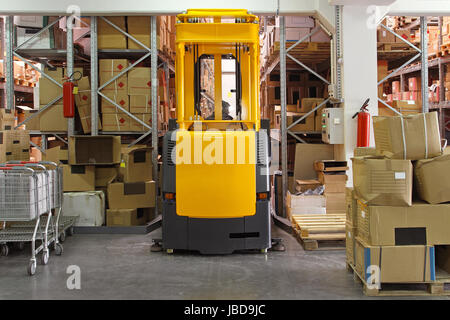 High rack stacker forklift Stock Photo - Alamy