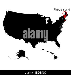 Rhode Island state map. US state map. Rhode Island silhouette symbol ...