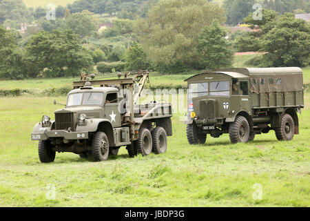 A British Army AEC Matador Artillery Tractor being driven around on ...