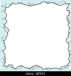 Hand drawn cloudy border with white copy space Stock Photo - Alamy