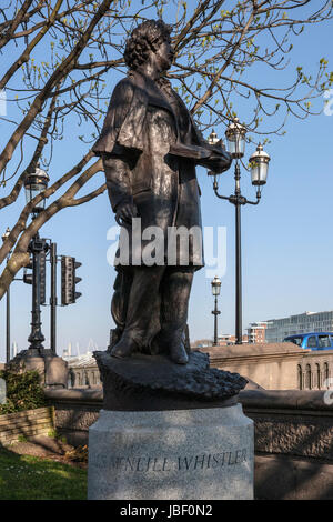 statue of artist james mcneill whistler, by sculptor nicholas dimbleby ...