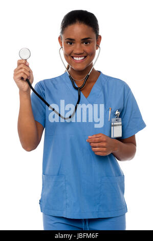Cheerful young doctor is ready to examine you Stock Photo - Alamy