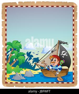 Pirate theme parchment 6 - picture illustration Stock Photo - Alamy