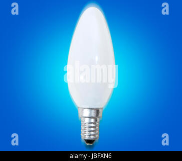Wite bulb isolated on blue Stock Photo - Alamy