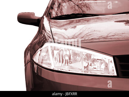 Sport Car - Front side, half. Isolated on white - Back side, half ...