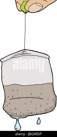 Isolated fingers holding hot dripping tea bag Stock Photo - Alamy