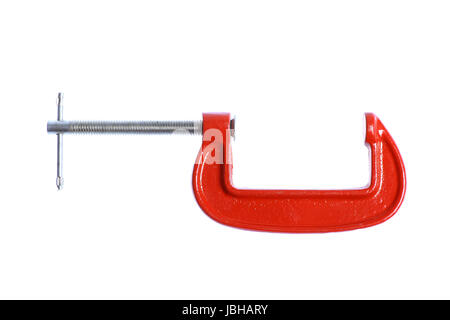 Color shot with a red vice isolated on white Stock Photo - Alamy
