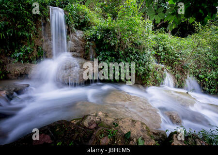 Long exposure shot of Hieu waterfall in Thanh Hoa province of Viet Nam ...