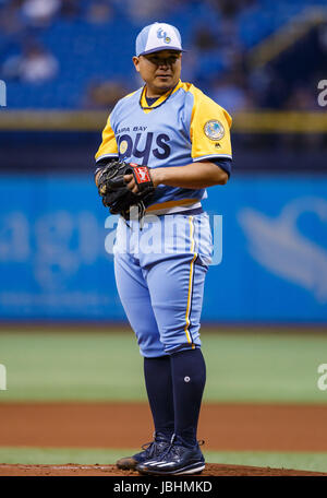 Tampa Bay Rays Erasmo Ramirez pauses on the mound against the Baltimore ...