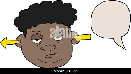 In one ear and out the other cartoon Stock Photo - Alamy