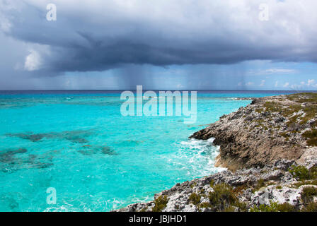 Rainy day in Half Moon Cay island (The Bahamas Stock Photo - Alamy