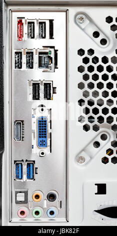 Connector of computer motherboard, back side computer port isolated on ...