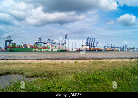 Container ship CSCL JUPITER of China Shipping Line, Felixstowe Docks ...