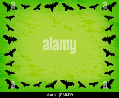 Bat Frame - Bat silhouette on mesh gradient background with grunge ...