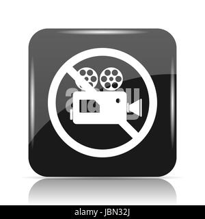 Forbidden video camera icon. Internet button on white background Stock ...