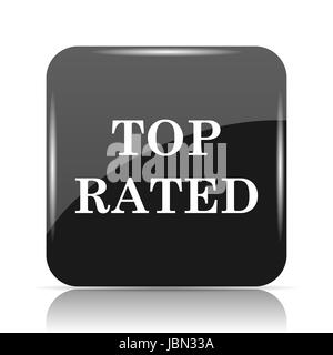 Top rated icon. Internet button on white background Stock Photo - Alamy