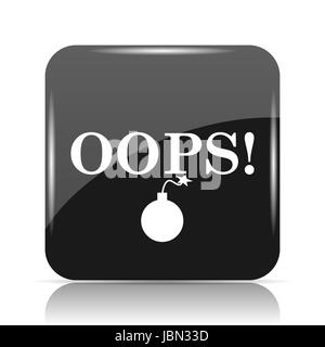 Oops icon. Internet button on white background Stock Photo - Alamy