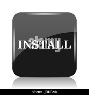 Install icon. Internet button on white background Stock Photo - Alamy