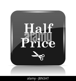 Half price icon. Internet button on white background Stock Photo - Alamy