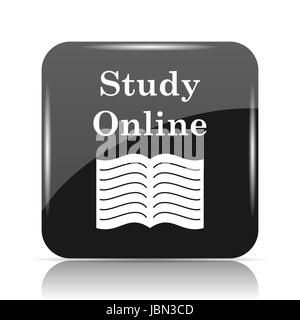 Study online icon. Internet button on white background Stock Photo - Alamy