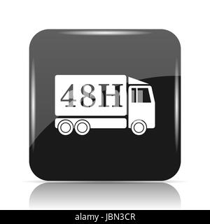 48H delivery truck icon. Internet button on white background Stock ...