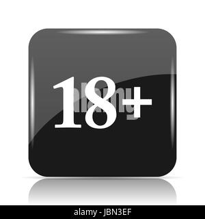 18 plus icon. Internet button on white background Stock Photo - Alamy