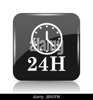 24H clock icon. Internet button on white background Stock Photo - Alamy