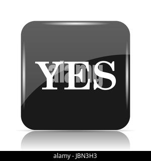 Yes icon. Internet button on white background Stock Photo - Alamy