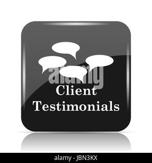 Client testimonials icon. Internet button on white background Stock ...