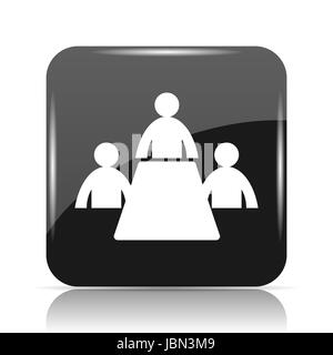 Meeting room icon. Internet button on white background Stock Photo - Alamy