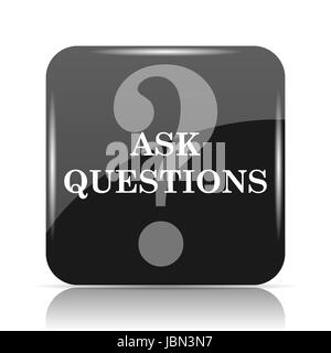 Ask questions icon. Internet button on white background Stock Photo - Alamy