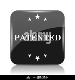 Patented icon. Internet button on white background Stock Photo - Alamy