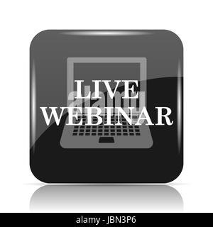 Live webinar icon. Internet button on white background Stock Photo - Alamy