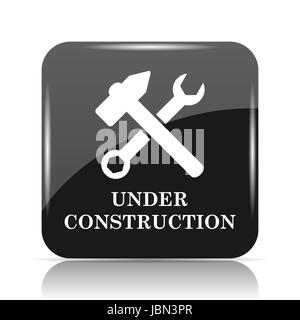 Under construction icon. Internet button on white background Stock ...