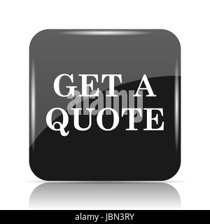 Get a quote icon. Internet button on blue background Stock Photo - Alamy