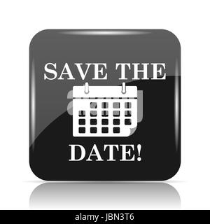 Save the date icon. Internet button on white background Stock Photo - Alamy